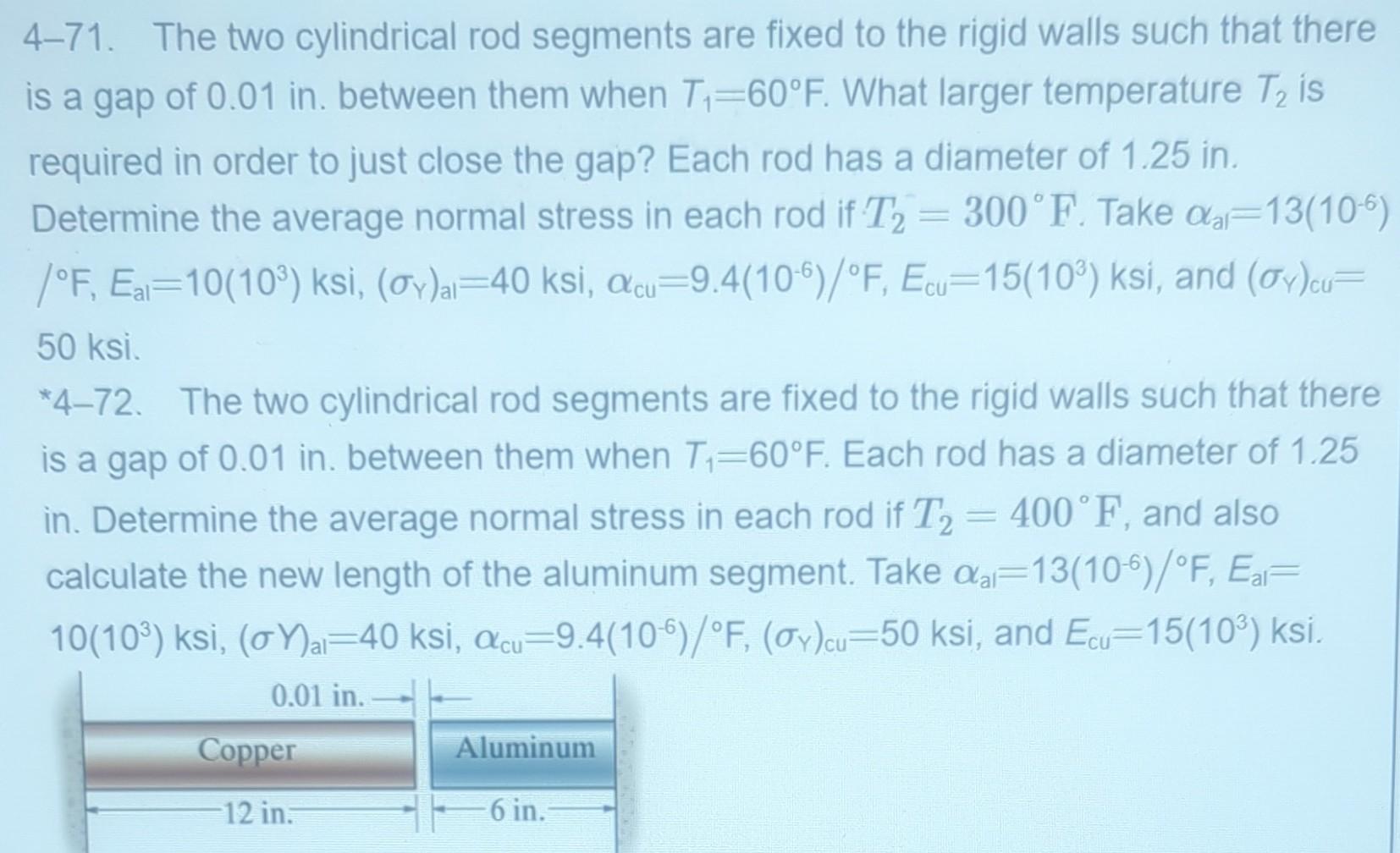 Solved 4-71. The two cylindrical rod segments are fixed to | Chegg.com