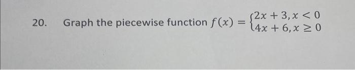 Solved 20. Graph the piecewise function | Chegg.com