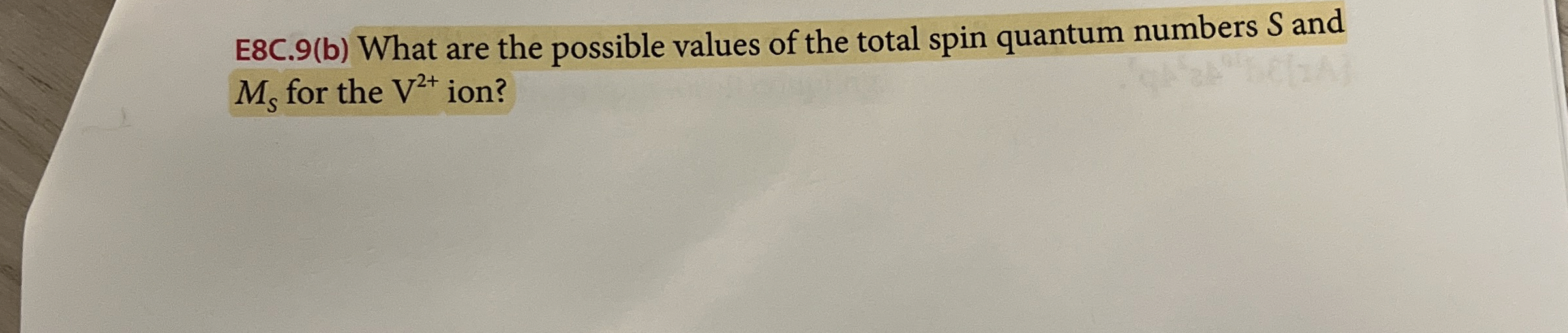 Solved E8C.9(b) ﻿What are the possible values of the total | Chegg.com