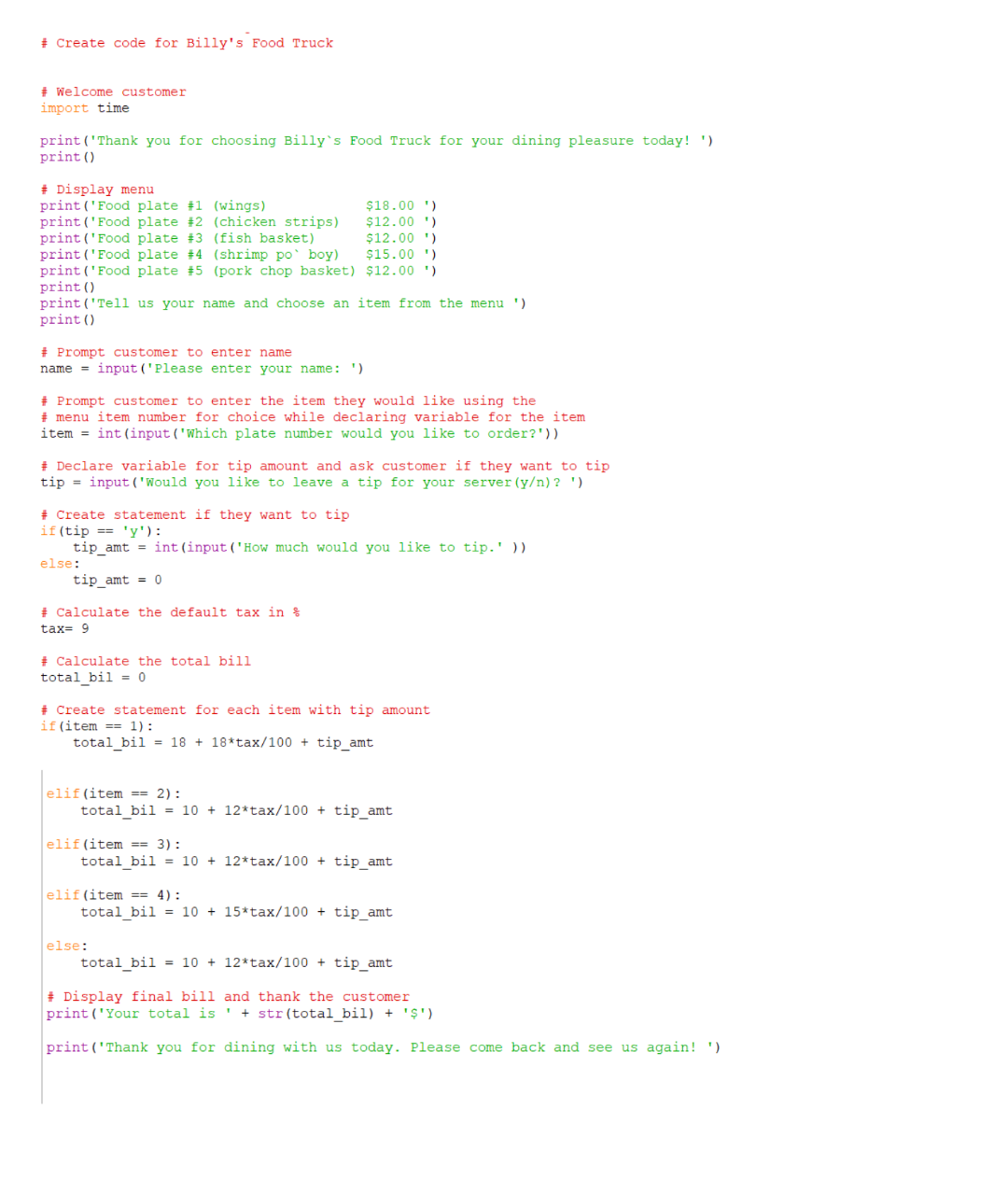Solved So this program works but I need it to repeat so the | Chegg.com