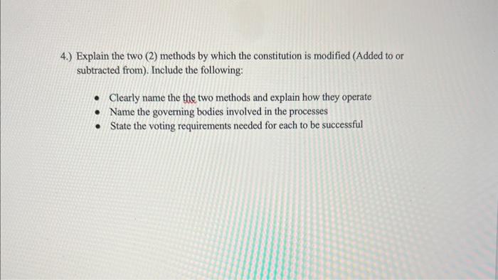 4.) Explain the two (2) methods by which the | Chegg.com