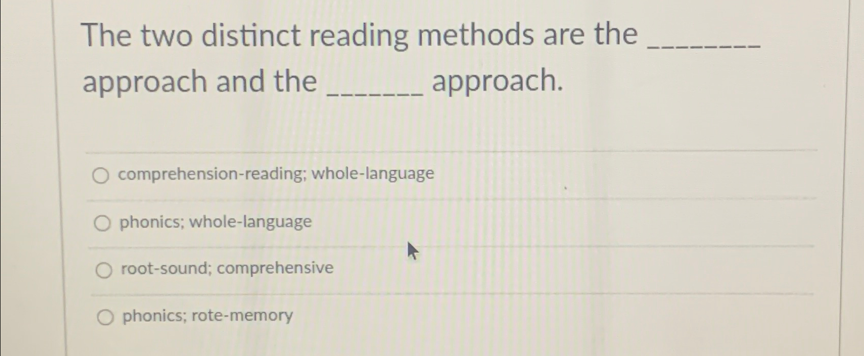 Solved The two distinct reading methods are the approach and | Chegg.com