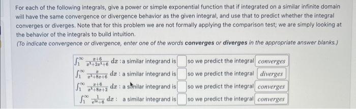 Solved For each of the following integrals, give a power or | Chegg.com