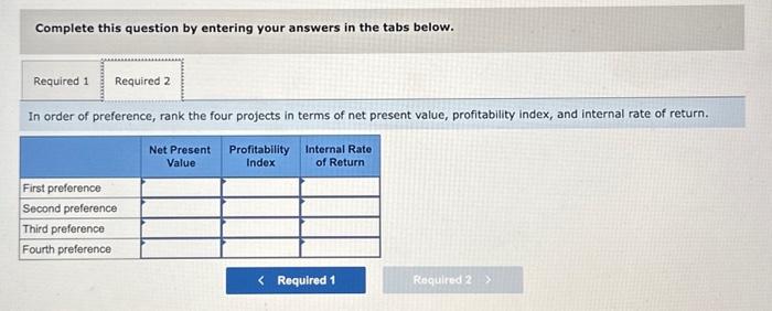 Solved Exercise 14-11 (Static) Preference Ranking of | Chegg.com