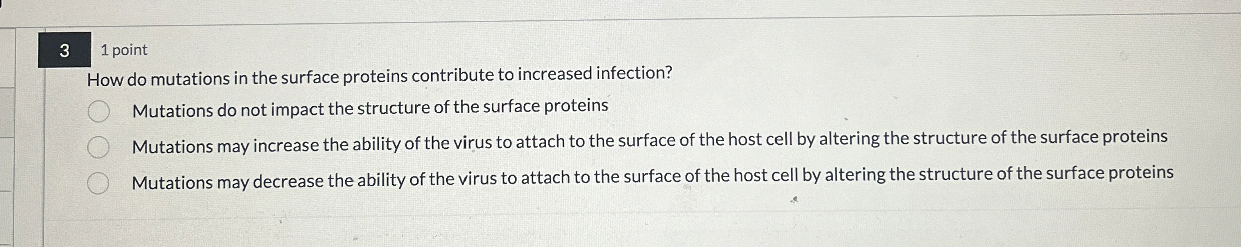 Solved 31 ﻿pointHow do mutations in the surface proteins | Chegg.com