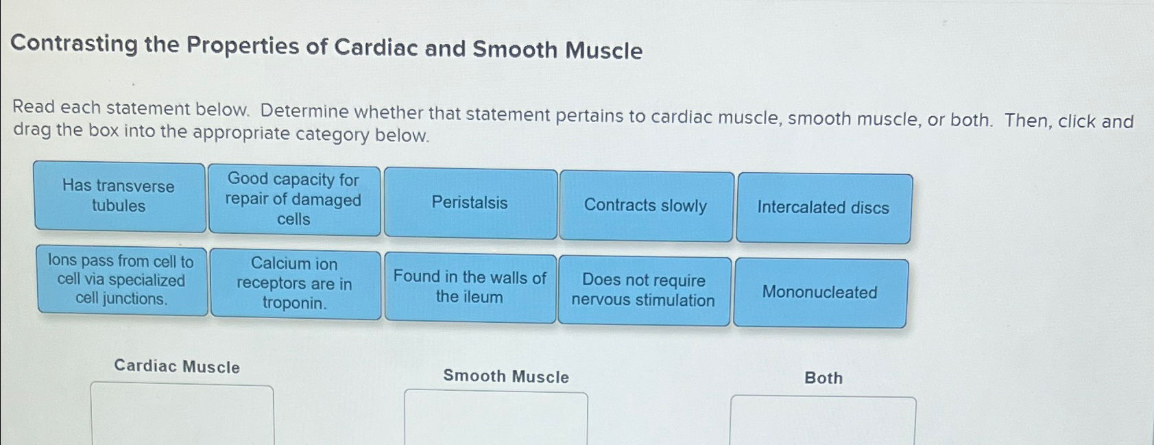 Solved Contrasting the Properties of Cardiac and Smooth | Chegg.com