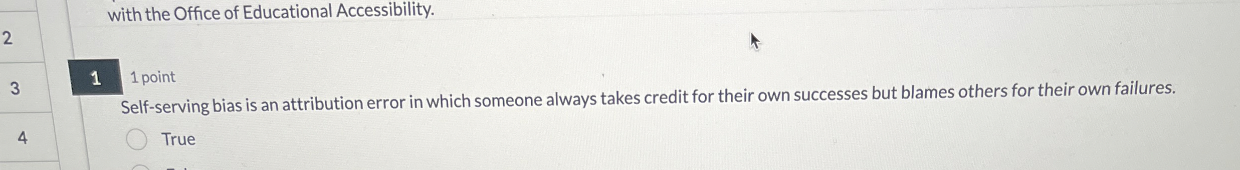 Solved Self-serving bias is an attribution error in which | Chegg.com