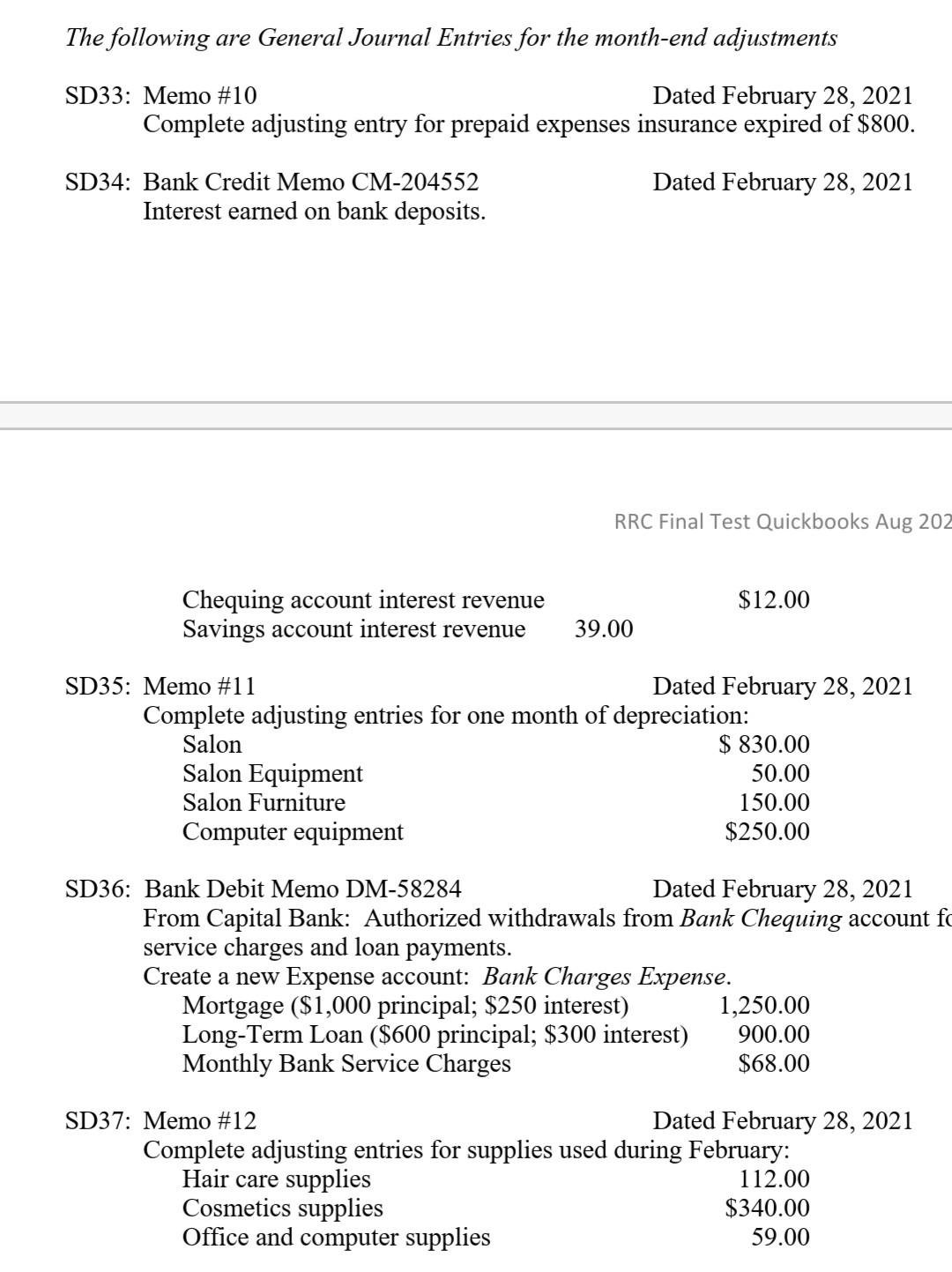 Solved The following are General Journal Entries for the | Chegg.com