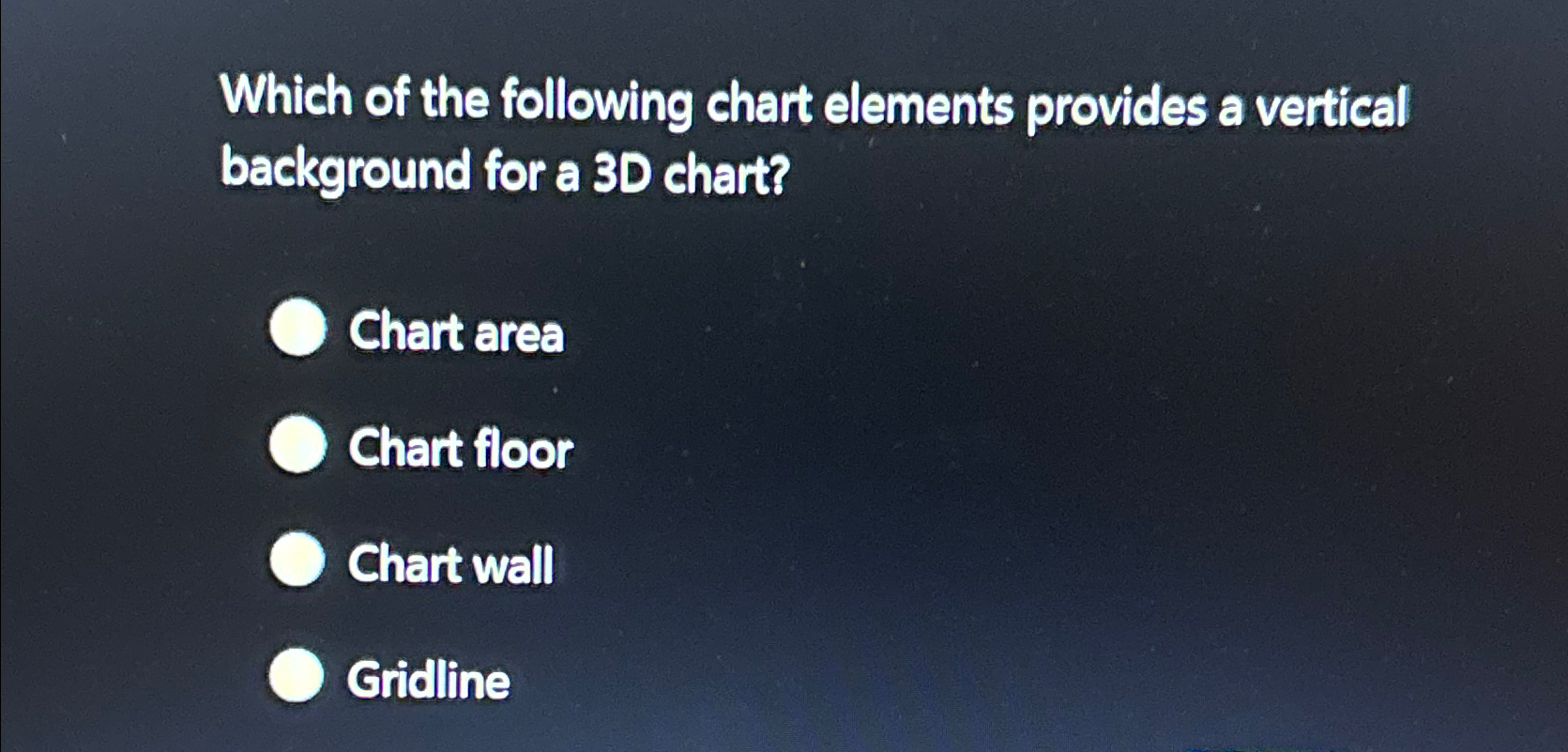 Solved Which of the following chart elements provides a | Chegg.com