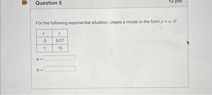 Solved For the following exponential situation, create a | Chegg.com