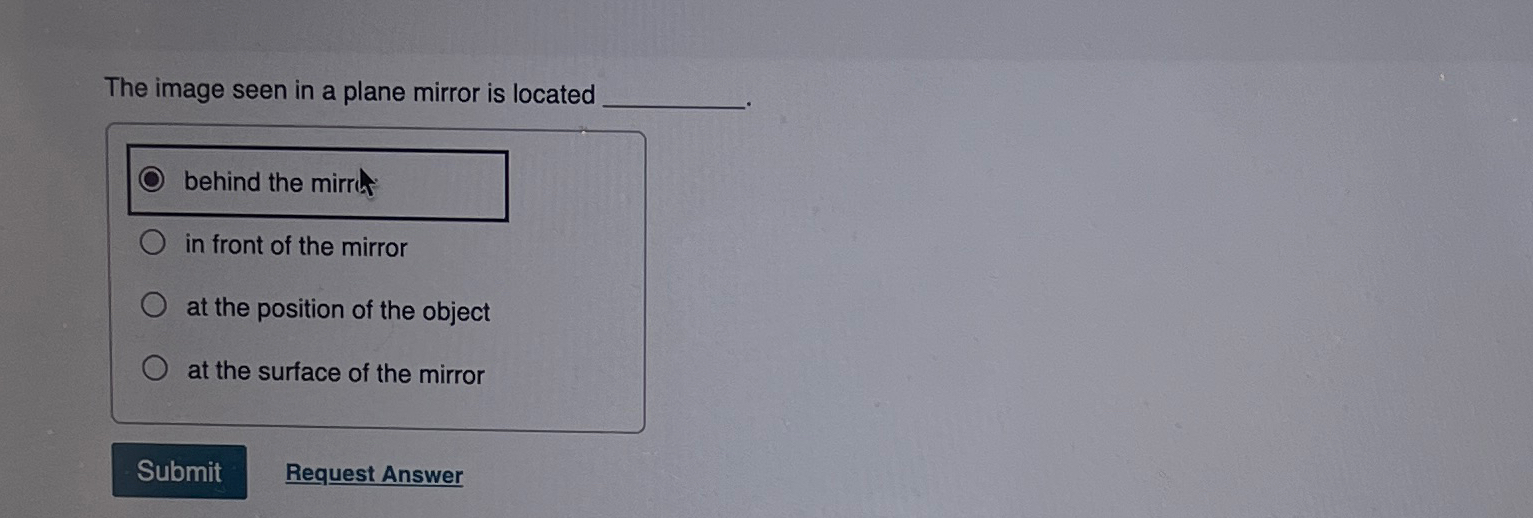 Solved The image seen in a plane mirror is located q,behind | Chegg.com