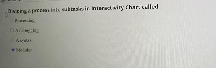 Solved Dividing a process into subtasks in Interactivity | Chegg.com