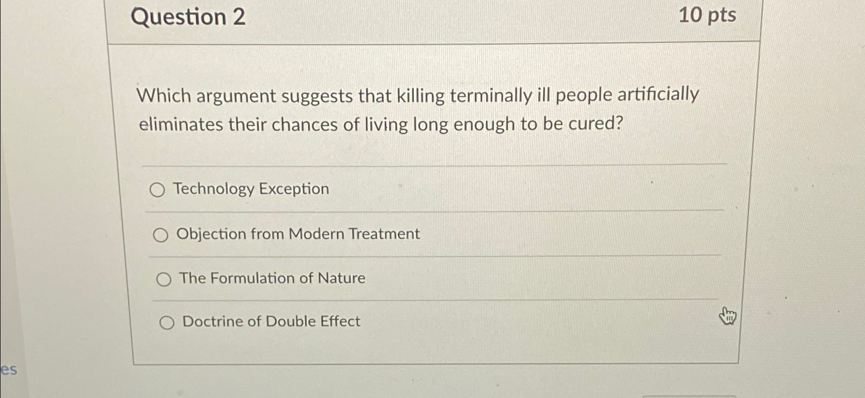Solved Question 210 ﻿ptsWhich argument suggests that killing | Chegg.com