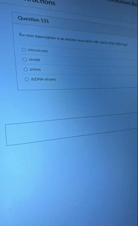 Solved Question 131Reverse transcriptase is an enzyme | Chegg.com