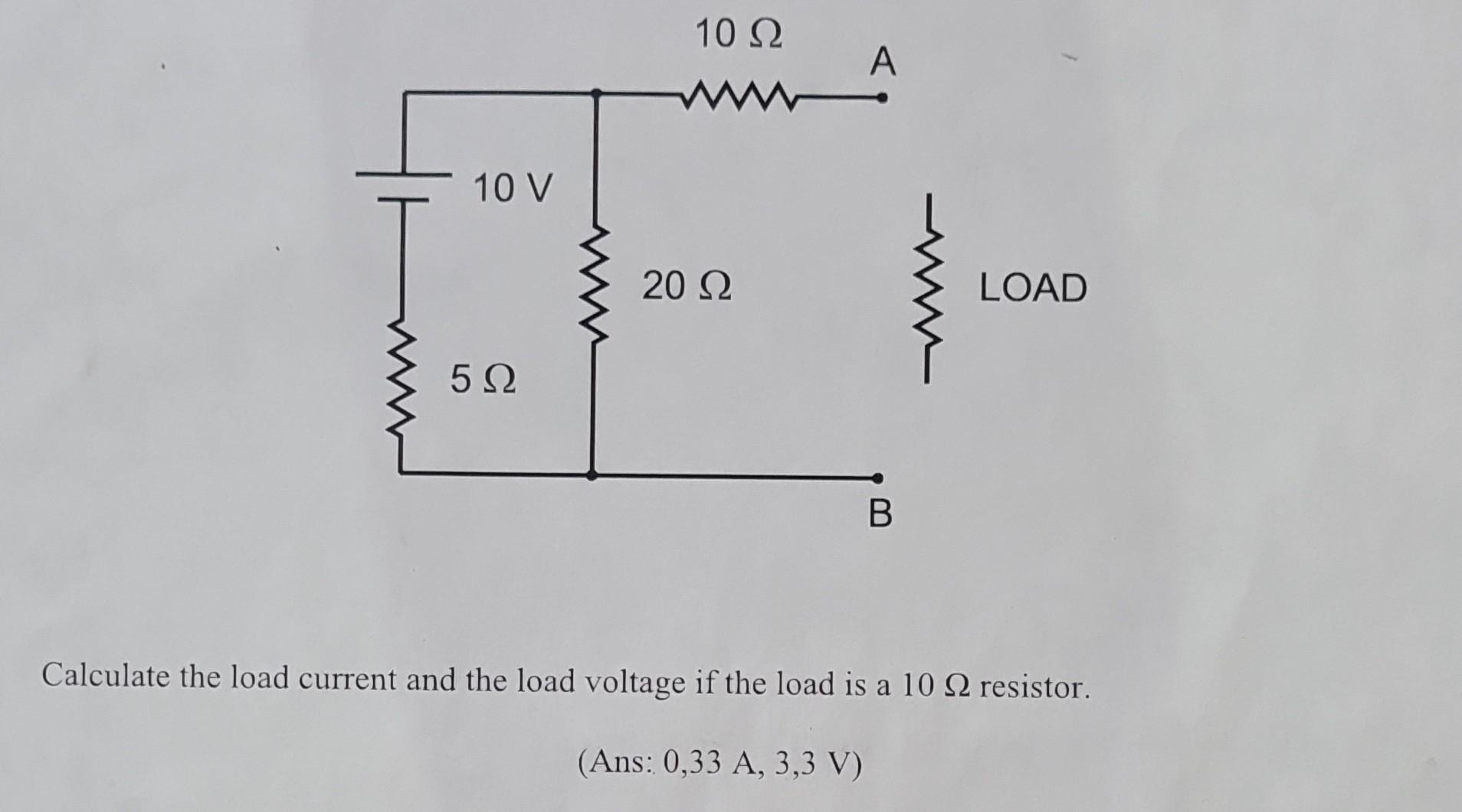Solved Calculate the load current and the load voltage if | Chegg.com