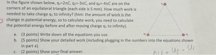 Solved In the figure shown below, q1=2nC,q2=−3nC, and | Chegg.com