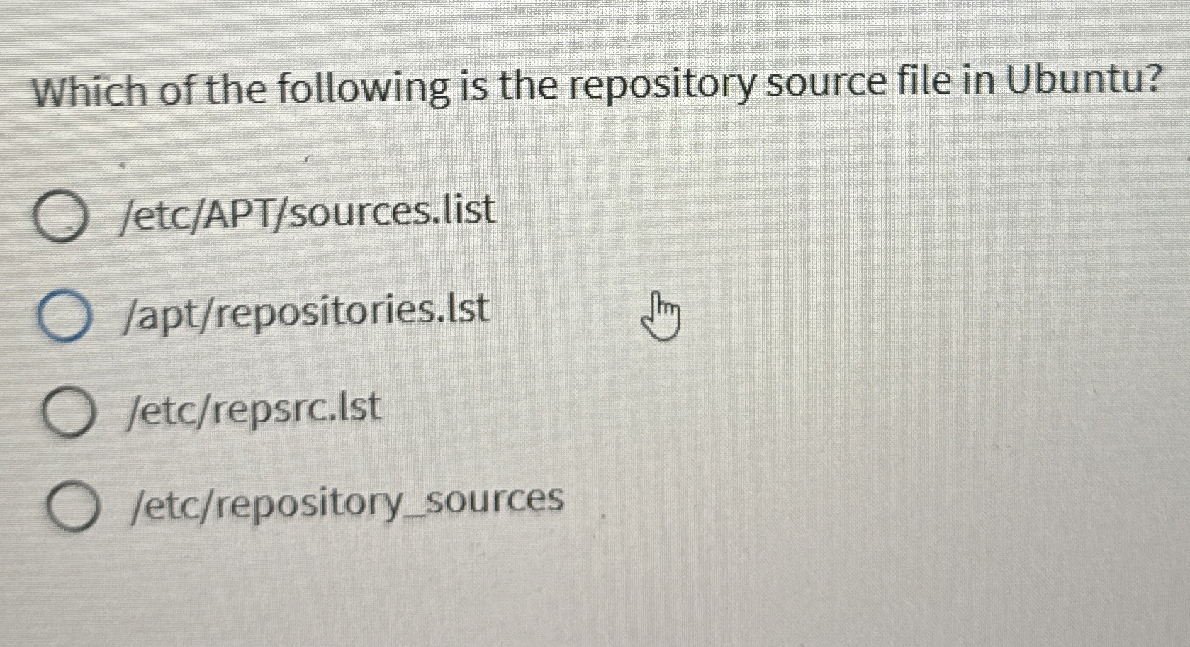 Solved Which of the following is the repository source file | Chegg.com