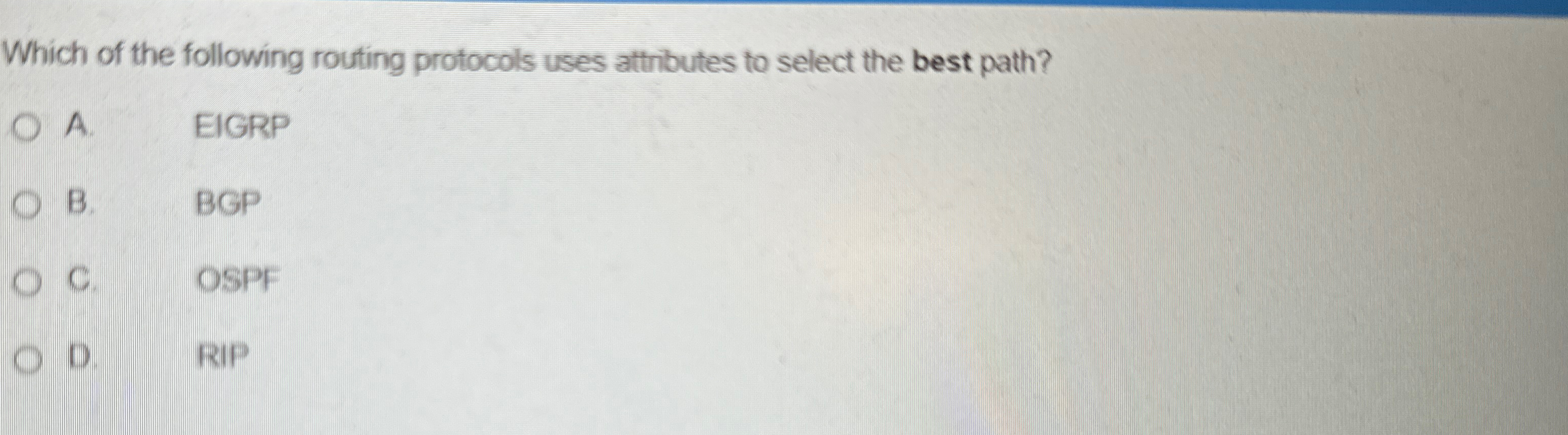 Solved Which of the following routing protocols uses | Chegg.com
