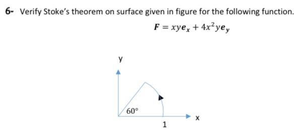 Solved 6- Verify Stoke's theorem on surface given in figure | Chegg.com