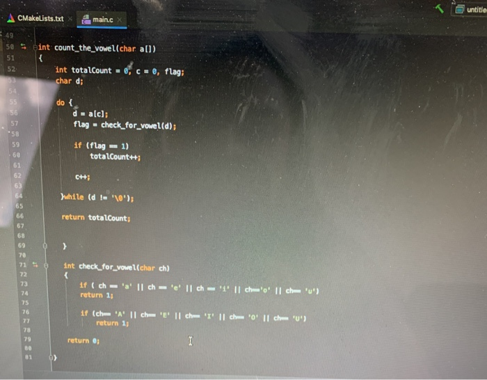 Solved how can i combine this so it will count the vowels as | Chegg.com
