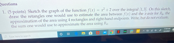 Solved Cuestions 1. (5 points) Sketch the graph of the | Chegg.com