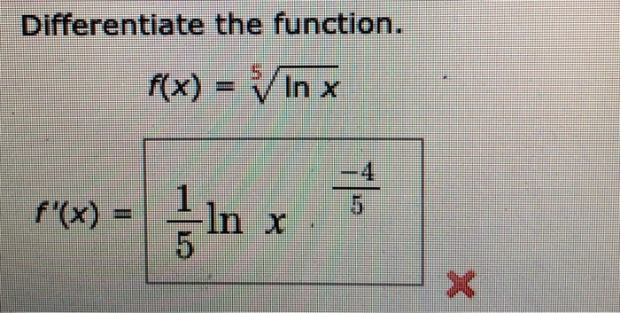 Solved Differentiate the function. f(x) = 8x In(9x) - 8x | Chegg.com