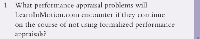 Solved 1 What performance appraisal problems will | Chegg.com