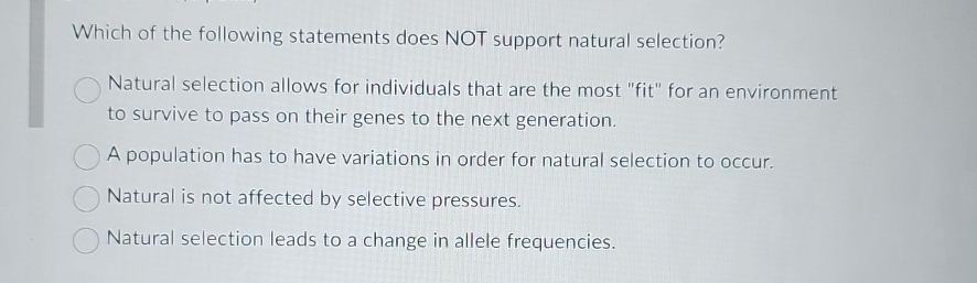 Solved Which of the following statements does NOT support | Chegg.com