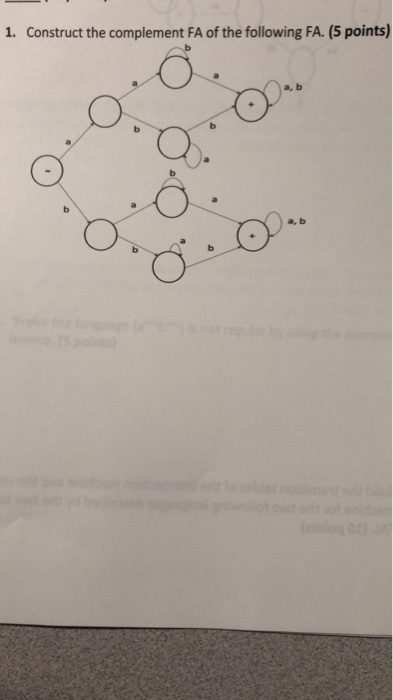 (Solved) : 1 Construct Complement Fa Following Fa 5 Points 2 Find ... (Solved) : 1 Construct Complement Fa Following Fa 5 Points 2 Find ...
