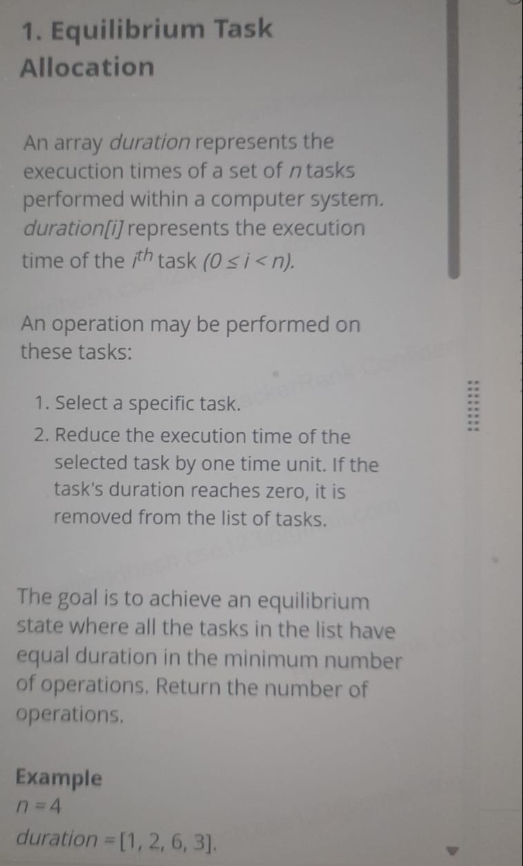 Solved Equilibrium TaskAllocationAn array duration | Chegg.com