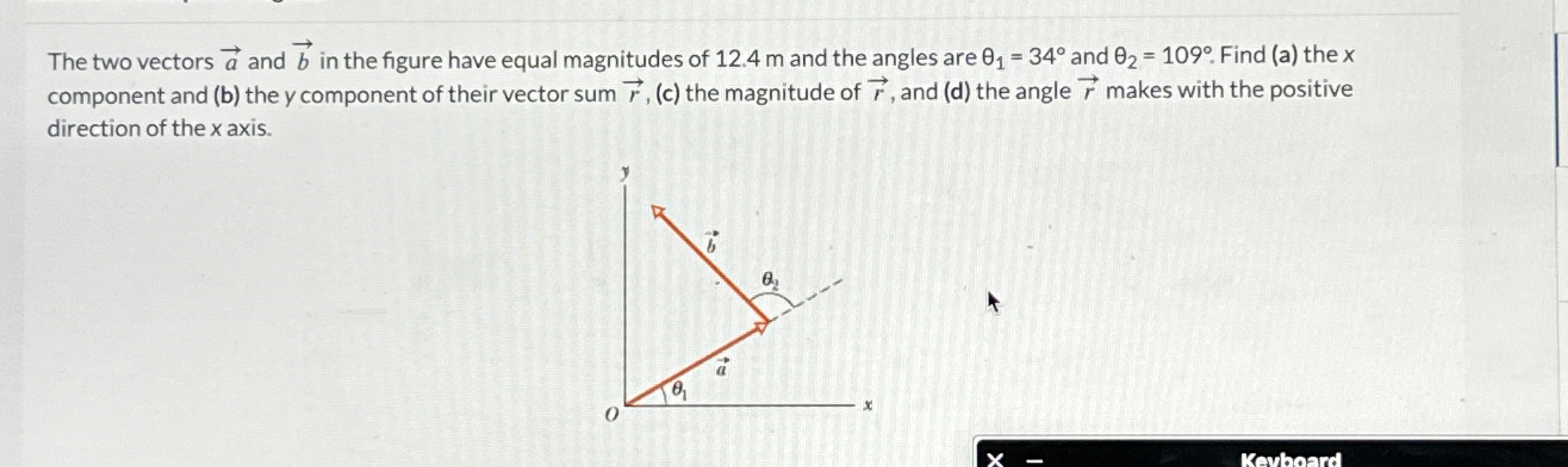 Solved The two vectors vec(a) ﻿and vec(b) ﻿in the figure | Chegg.com
