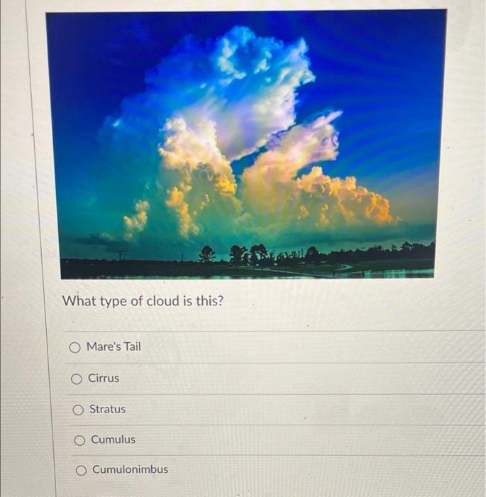 Solved The prefix nimbo or nimbus indicates this cloud is | Chegg.com