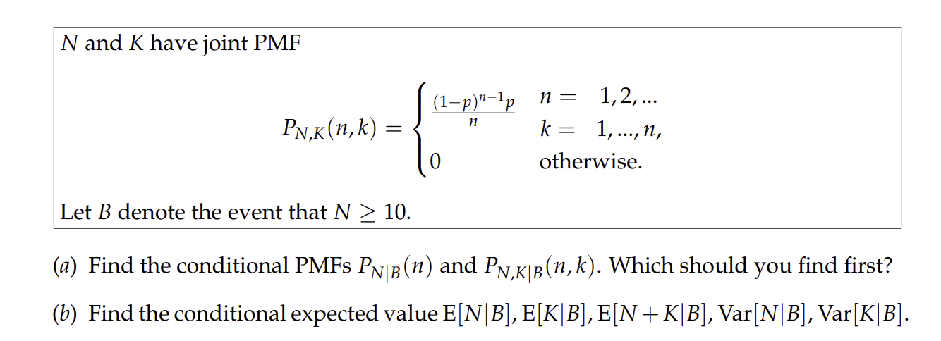 Solved N ﻿and K ﻿have joint | Chegg.com
