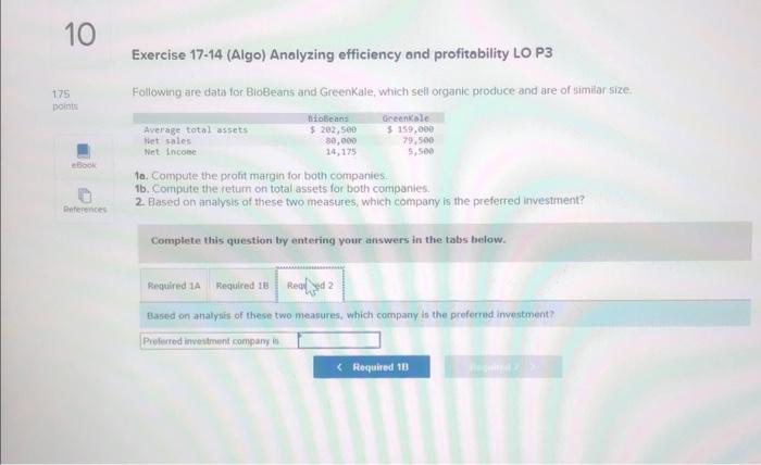 Exercise 17-12 (Algo) Analyzing effect of | Chegg.com
