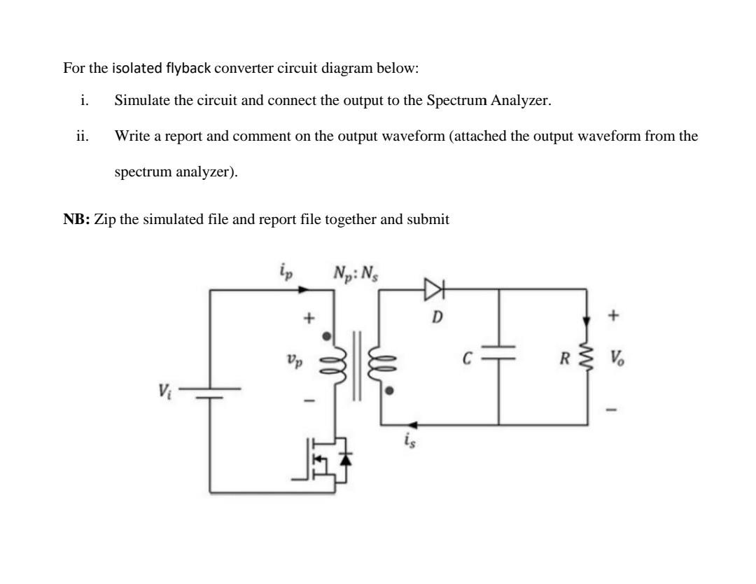 For the isolated flyback converter circuit diagram | Chegg.com