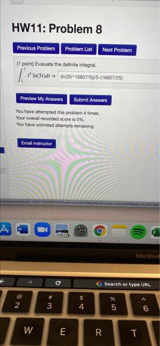 Solved HW11: Problem 8 Next Problem Previous Problem Problem | Chegg.com
