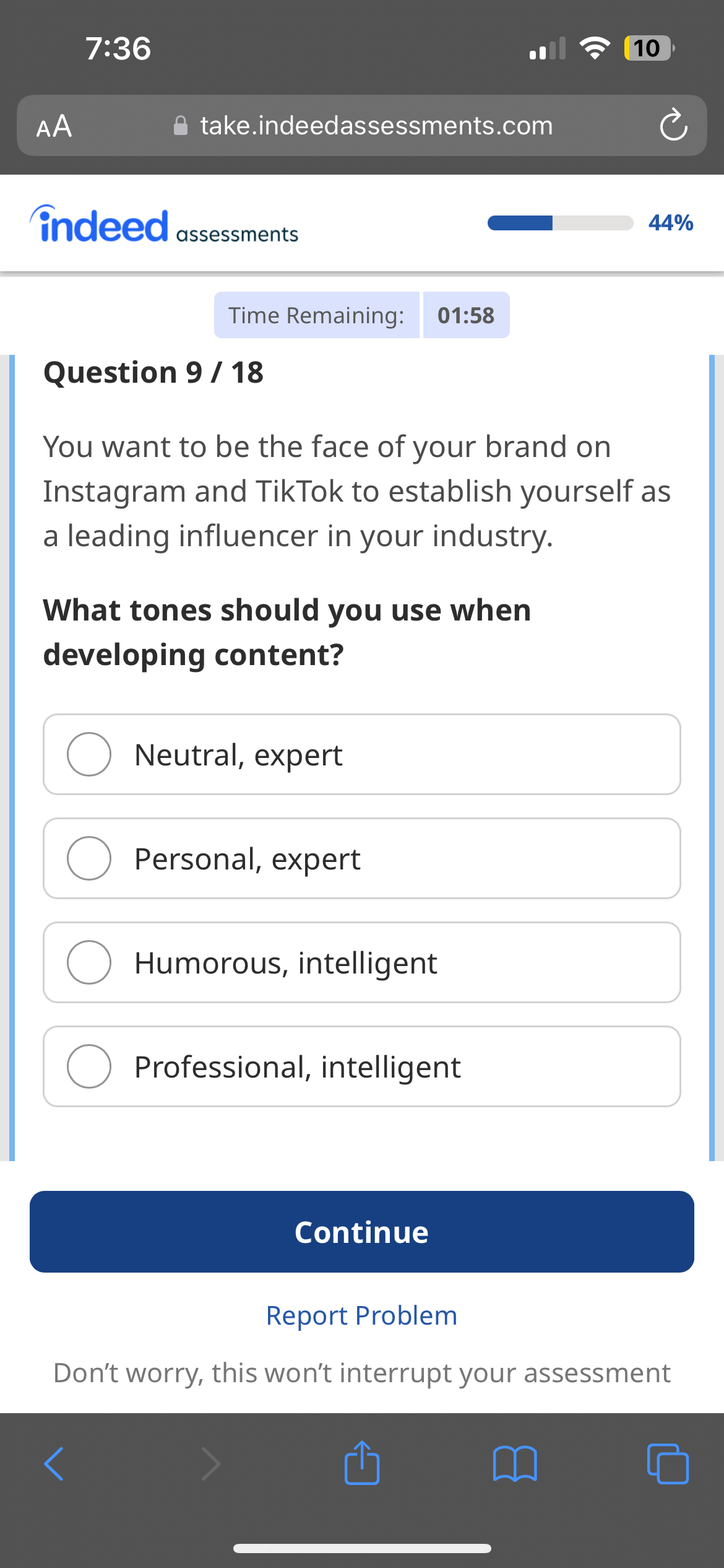 Solved 7:3600210AAtake.indeedassessments.comindeed | Chegg.com