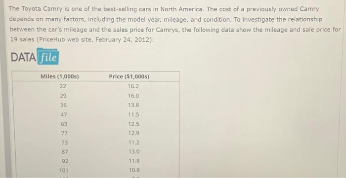 The Toyota Camry is one of the best-selling cars in | Chegg.com