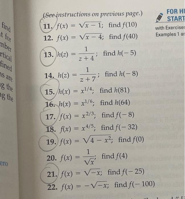 Solved for each function:evaluate the given expressionfind | Chegg.com