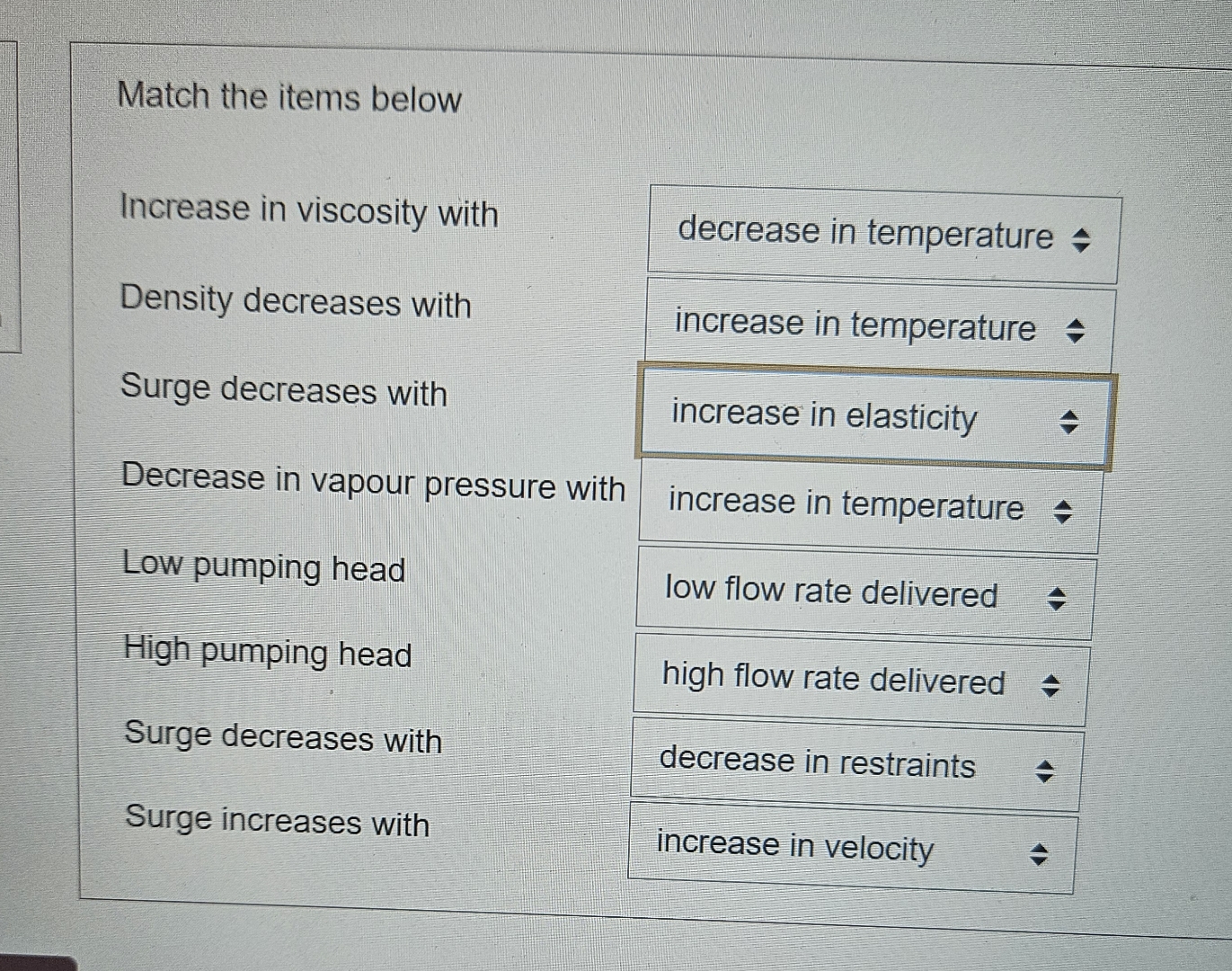 Solved is this correctly matched: Match the items | Chegg.com