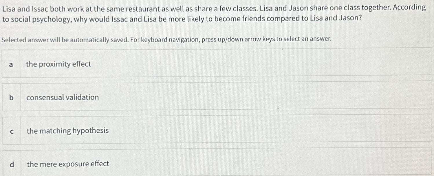 Solved Lisa and Issac both work at the same restaurant as | Chegg.com