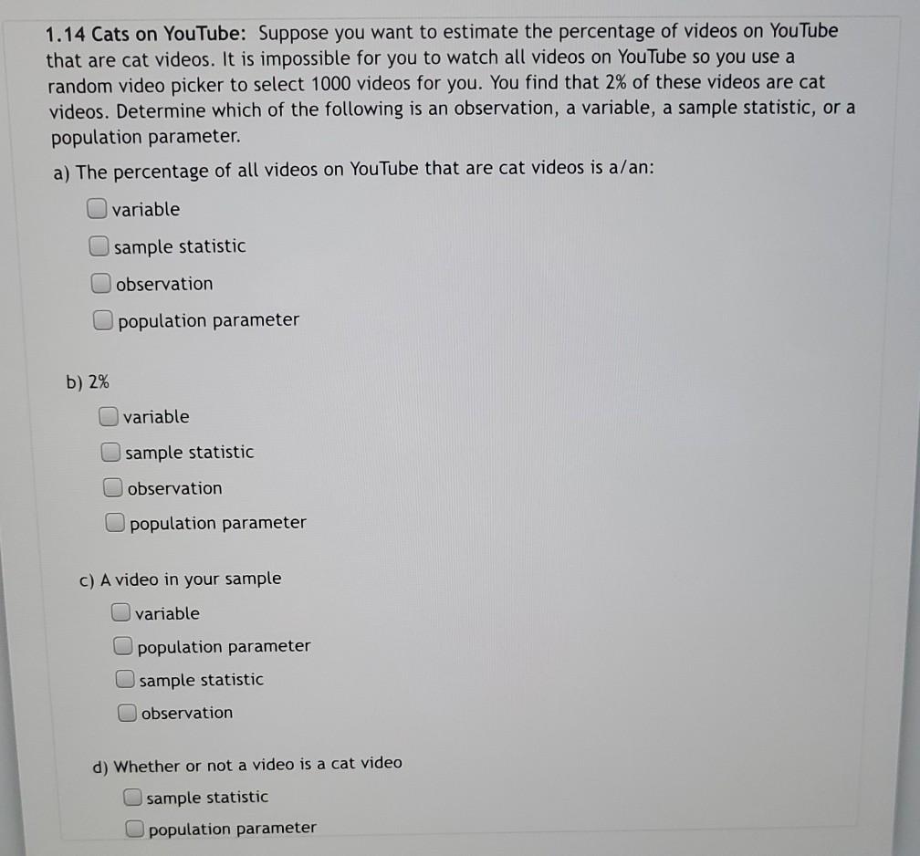 Solved Determine whether the value is a parameter or | Chegg.com