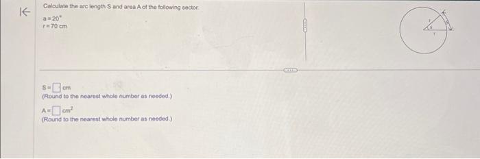 Solved Calculate the are length S and area A of the | Chegg.com