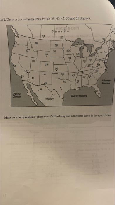 Solved 102. Draw in the isotherm lines for 30,35,40,45,50 | Chegg.com