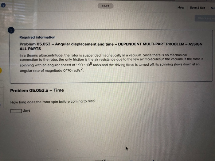 Solved Saved Help Save & Exit Sul Required information | Chegg.com