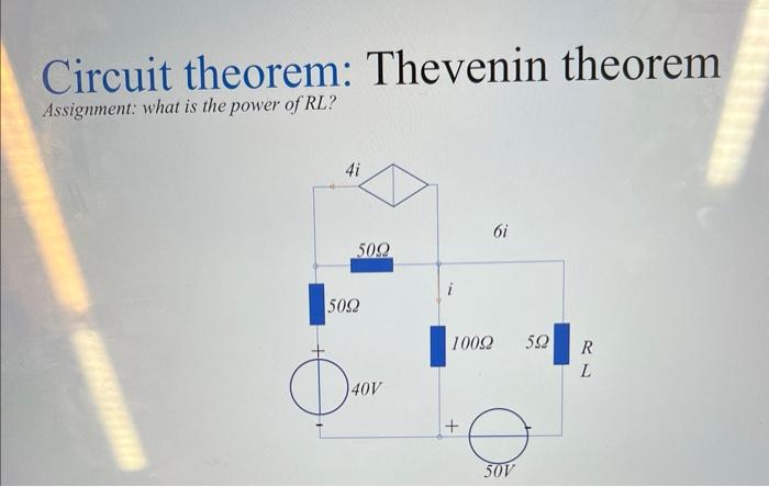 Solved Circuit theorem: Thevenin theorem Assignment: what is | Chegg.com