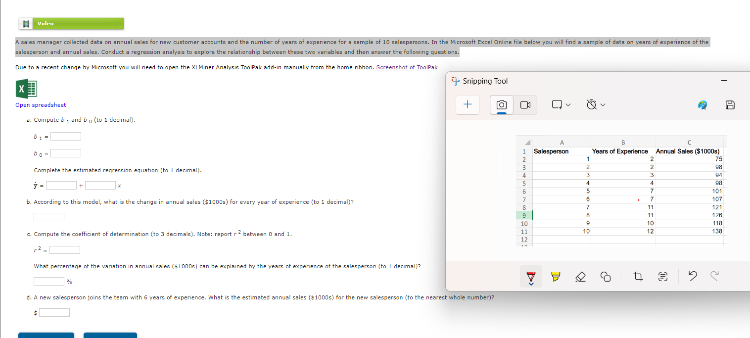 Solved salesperson and annual sales. Conduct a regression | Chegg.com