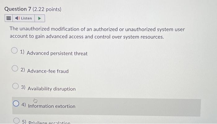 Solved The unauthorized modification of an authorized or | Chegg.com