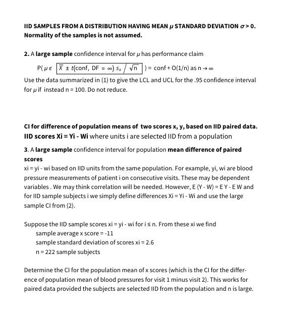 Solved Confidence intervals. IID SAMPLES FROM NORMAL | Chegg.com