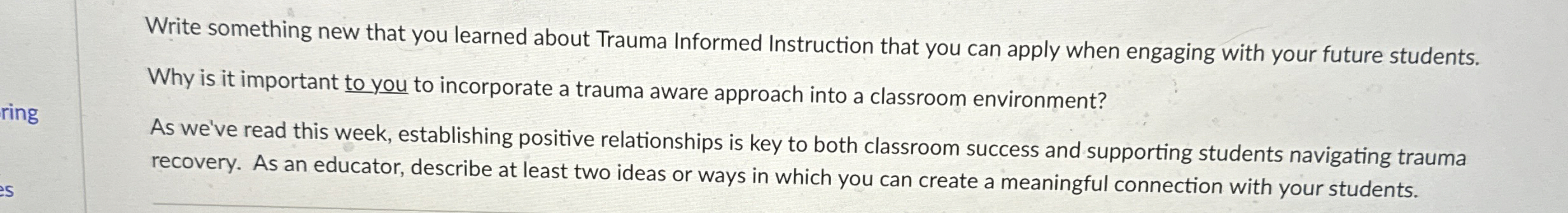 Solved Write something new that you learned about Trauma | Chegg.com